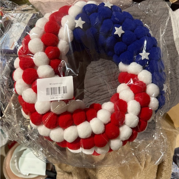 Wall Decor | Patriotic Pompom Wreath | Poshmark